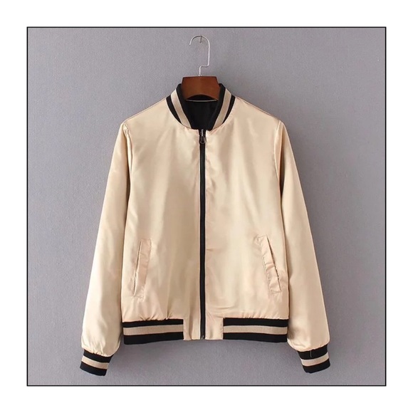 Boutique | Jackets & Coats | Reversible Satin Stars Bomber Jacket ...